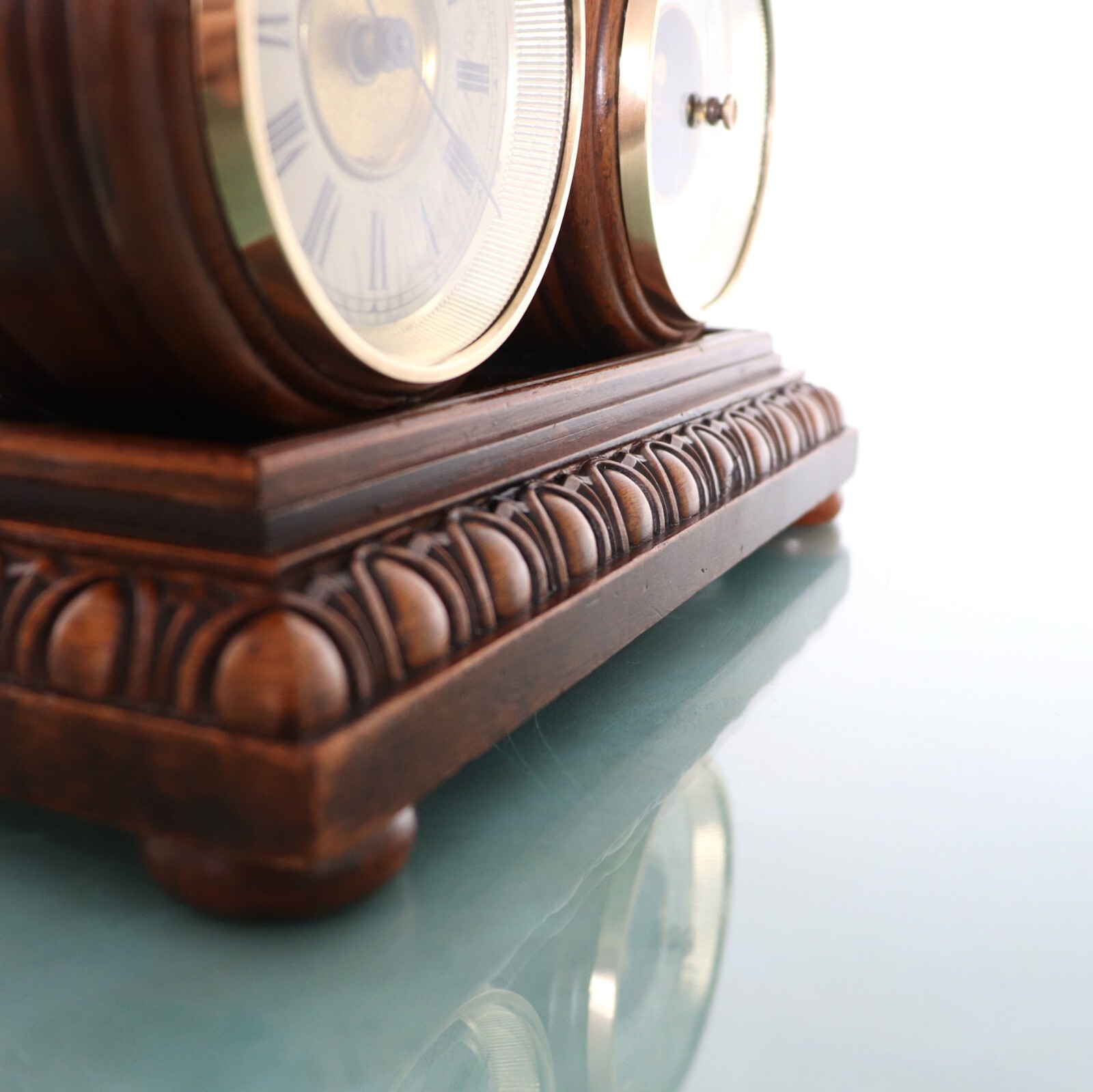 JUNGHANS Mantel Clock Barometer 1906 Antique SUPER RARE! Wood WORKING ...
