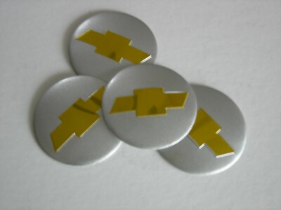CHEVY CHEVROLET WHEEL CENTER CAP EMBLEMS SET 4 ALUMINUM STICKERS DECAL ...