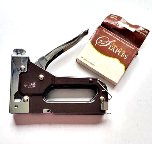 Genuine GS STAPLER UPHOLSTRY TACKER 4-14mm with Full Box of Heavy Duty ...