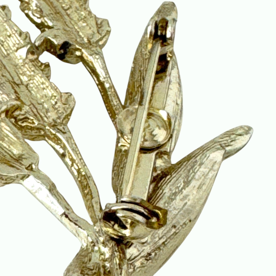 Vintage Wheat Chaff Stalk Brooch Pin Textured - Soft Gold Tone - Rare ...