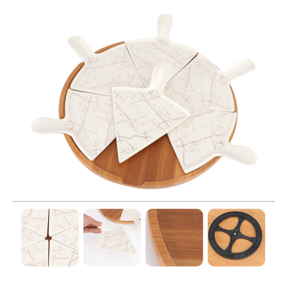 Ceramic Pizza Pan Ceramics Wooden Serving Dish Cake Containers Peel | eBay