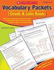 Vocabulary Packets: Greek & Latin Roots Paperback 2010 by Liane Onish ...