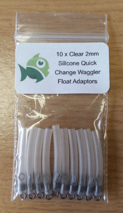 10 x Standard Clear 2mm Silicone Quick Change Waggler Float Adaptors ...