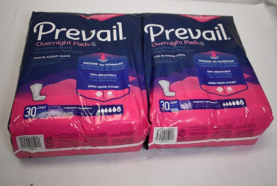 Prevail PVX-120 Incontinent 16" Long Overnight Pad For Women 60 Count ...