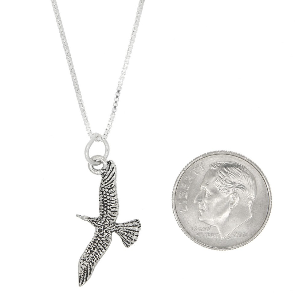 Sterling Silver Seagull Sea Gull Bird Charm with Necklace | eBay