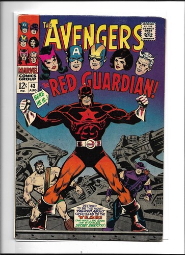 Avengers 43 VF/NM 1st app Red Guardian Capt America Hercules Hawkeye ...