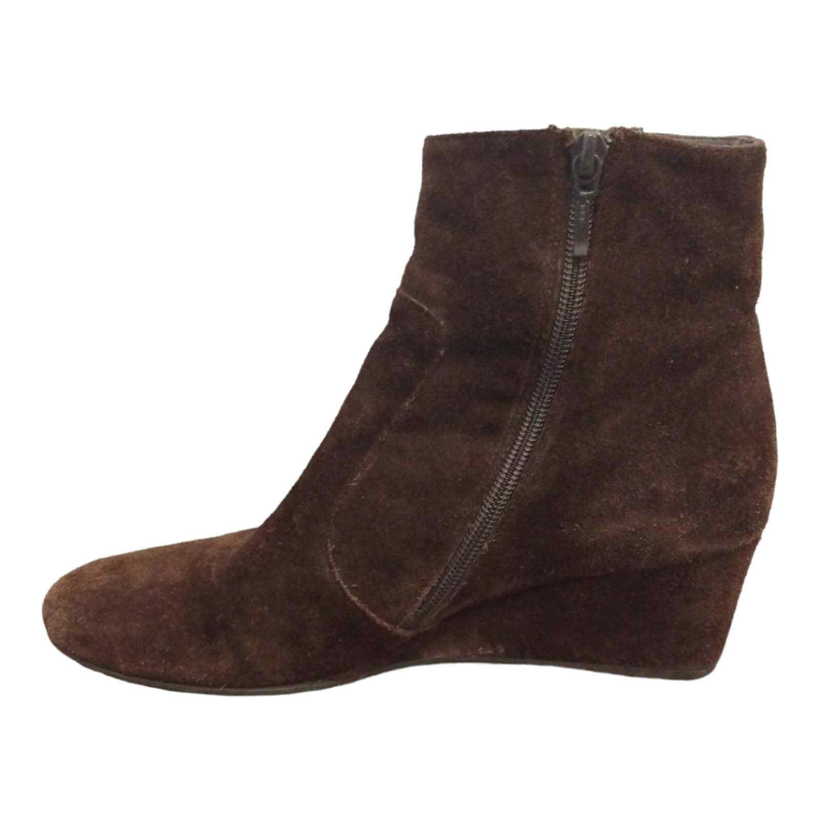 Boden Chocolate Brown Suede Wedge Heel Booties Sizes EU 39 | eBay