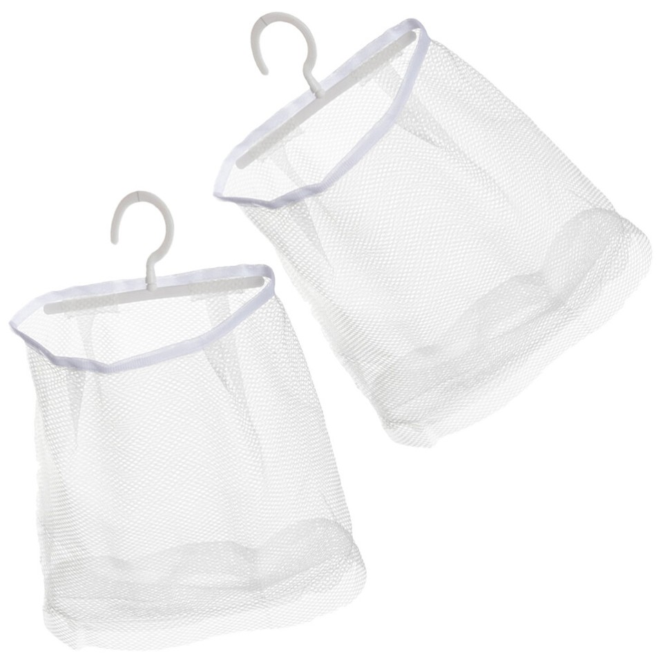 2 Pcs Mesh Hanging Bag Net Coat Hangers Storage Bags Baskets | eBay