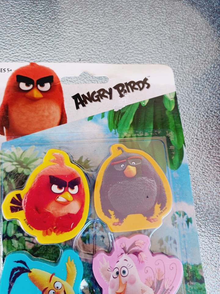 Angry Bird Erasers 6 Pack School Rovio 2016 Cowboy Short Green Pig Red ...