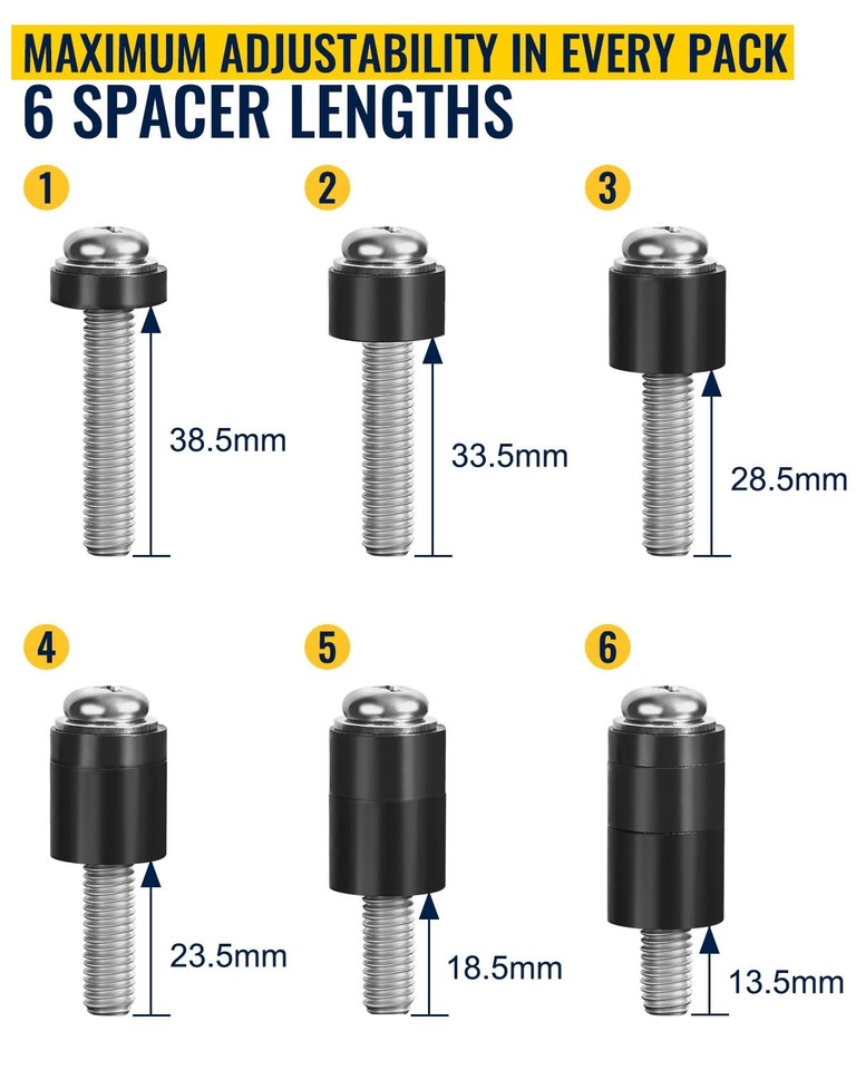 M8 Screws for Samsung TV – Extra Long Bolts Adjustable M8, Silver | eBay