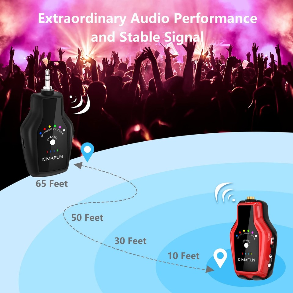 KIMAFUN Wireless In Ear Monitor System IEM Earphone for Musicians ...