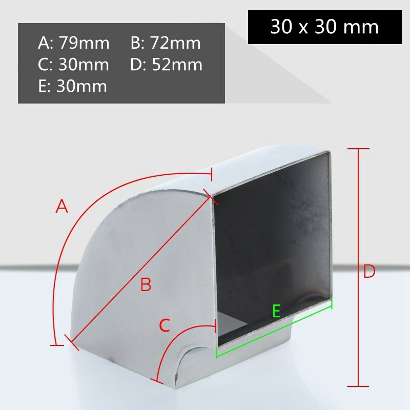 1pcs Stainless Steel Square Elbow 90 Degree Pipe Bend Exhaust Welding ...