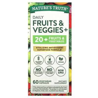 Daily Fruit & Veggies +, 60 Vegetarian Capsules Exp 02/2027 | eBay