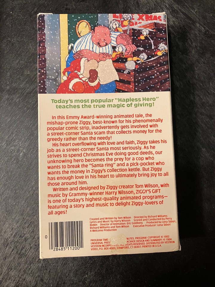 VHS Ziggy - Ziggy's Gift (VHS, 1982, Tom Wilson, Vestron Video) 28485112001| eBay