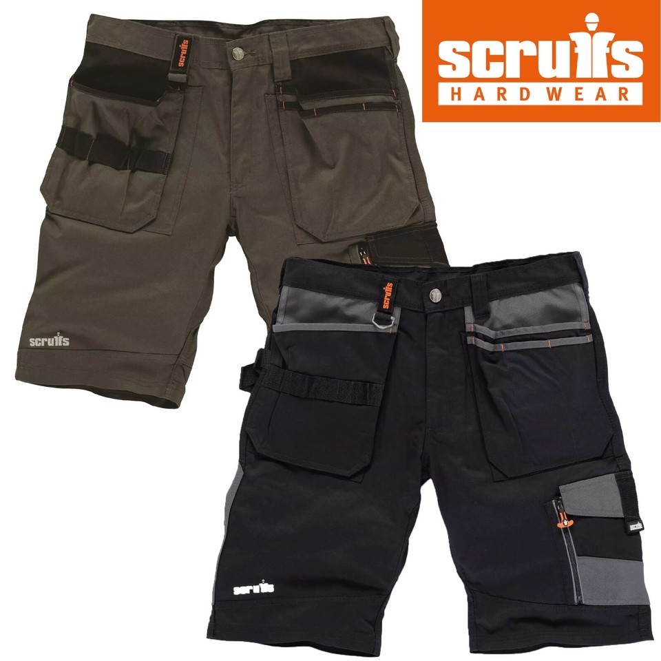 Scruffs Shorts - Trade Work Shorts with Holster Pockets - Grey or Black ...