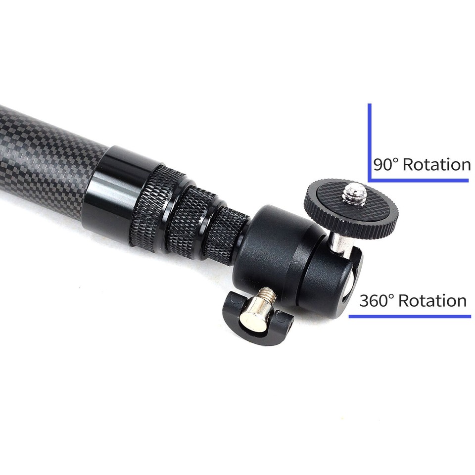 Carbon Fiber Invisible Selfie Stick Extended Monopod Pole For Insta360 ...