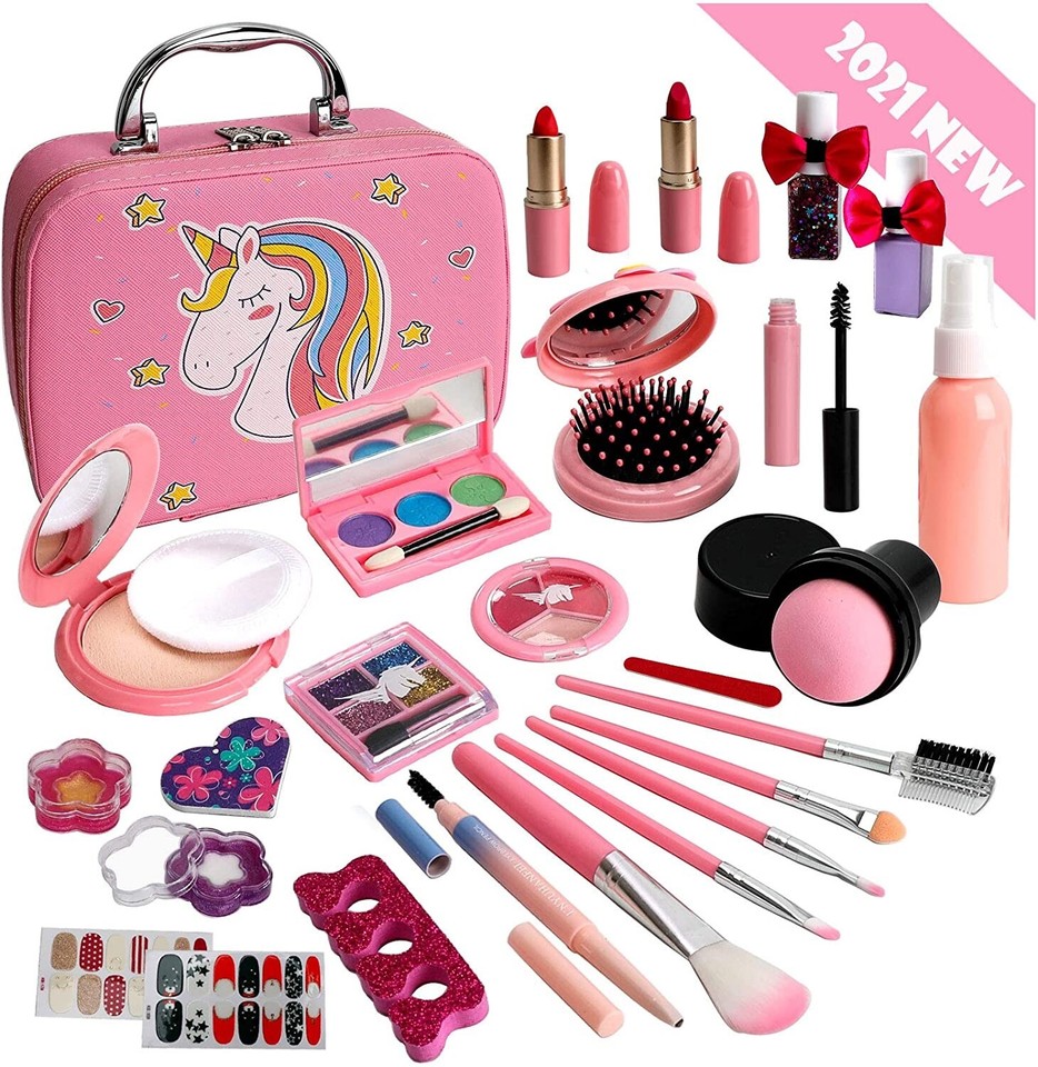 Flybay Kids Makeup Kit for Girls, Real Makeup Set, Washable Makeup Kit ...