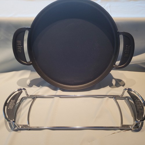 Genuine WEBER Cast Iron Round 12" GRILL TOP GRIDDLE BBQ NEW with ...