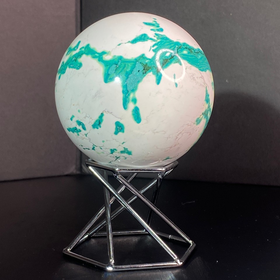 453G Rare turquoise Sphere Crystal Ball Specimen Healing + Stand | eBay