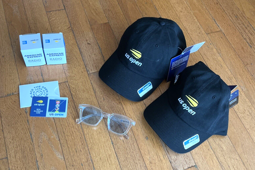 ~ NEW!!! US OPEN 2024 Swag Black Baseball Hats Amex Radios Meal Card ...