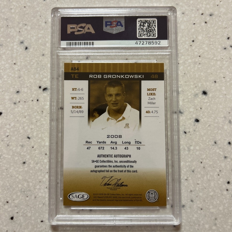 2010 SAGE HIT Rob Gronkowski Rookie Auto PSA 9 | eBay