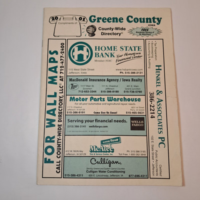 2001 Greene County Iowa County-Wide Directory | eBay