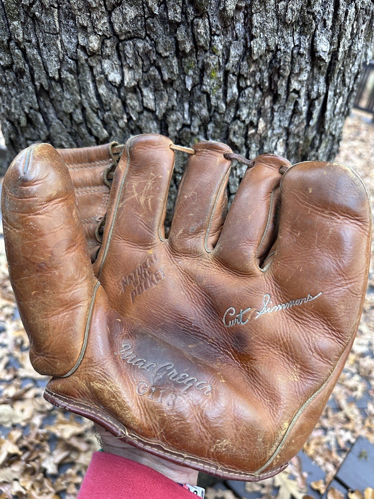 CURT SIMMONS MACGREGOR G118 USA MADE BASEBALL GLOVE 1950s W SILVER RHT ...