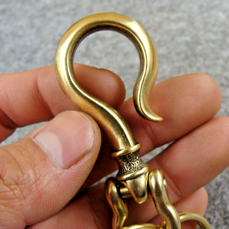 Solid Brass Keychains Keyrings Quick Release Belt Clip Key Chain Holder ...