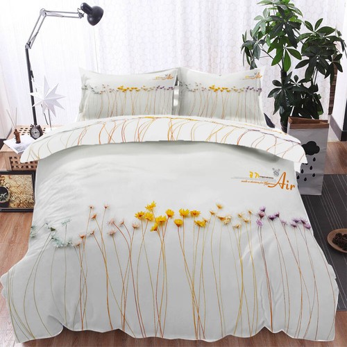 Yellow Platycodon 3D Printing Duvet Quilt Doona Covers Pillow Case ...