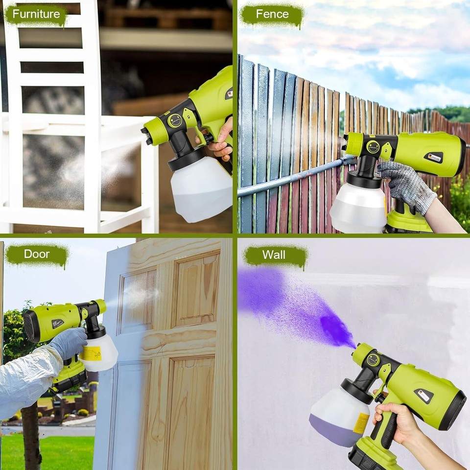 Cordless High Pressure Spray Gun Airless Paint Sprayer For Ryobi 18V ...