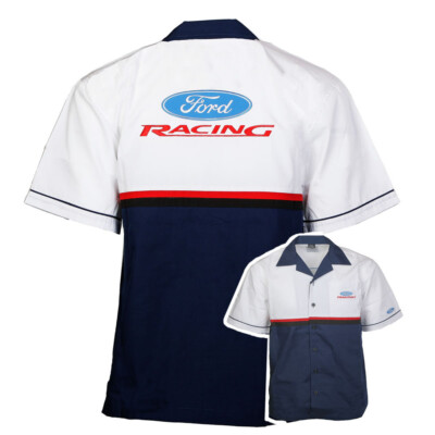 Ford Racing Pit Mechanic Button Down Work Crew Shirt Official Licensed ...