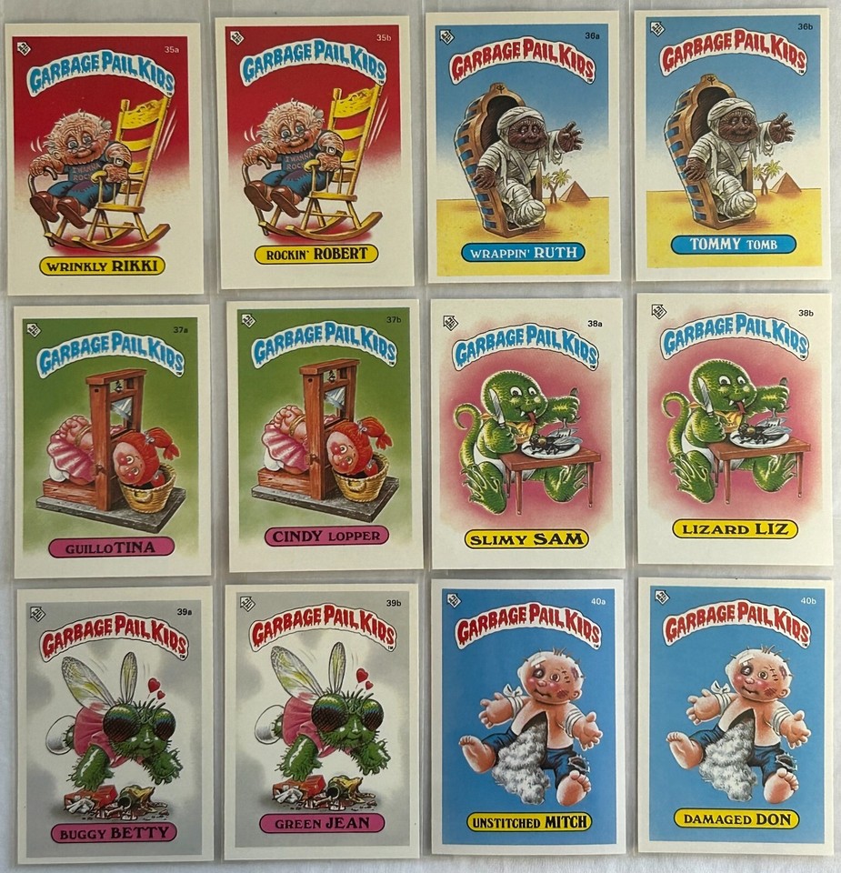 1985 Topps Garbage Pail Kids UK Mini 1ST SERIES 1 Set 82-Card GPK Nasty ...