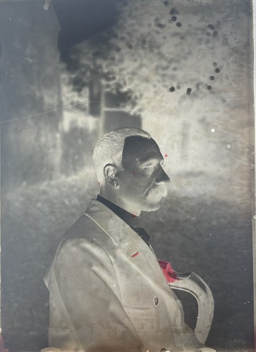 Plaque de Verre Photographique Négatif Ancien - Portrait d'Homme 19/20s ...