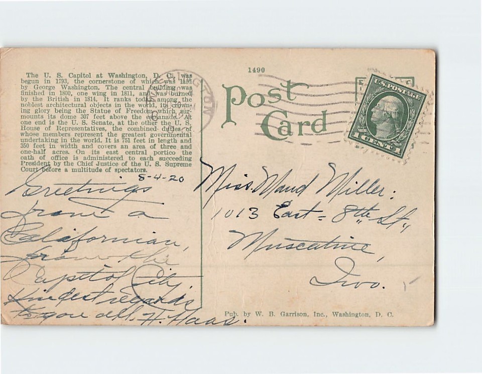 Postcard The United States Capitol Washington DC USA | eBay