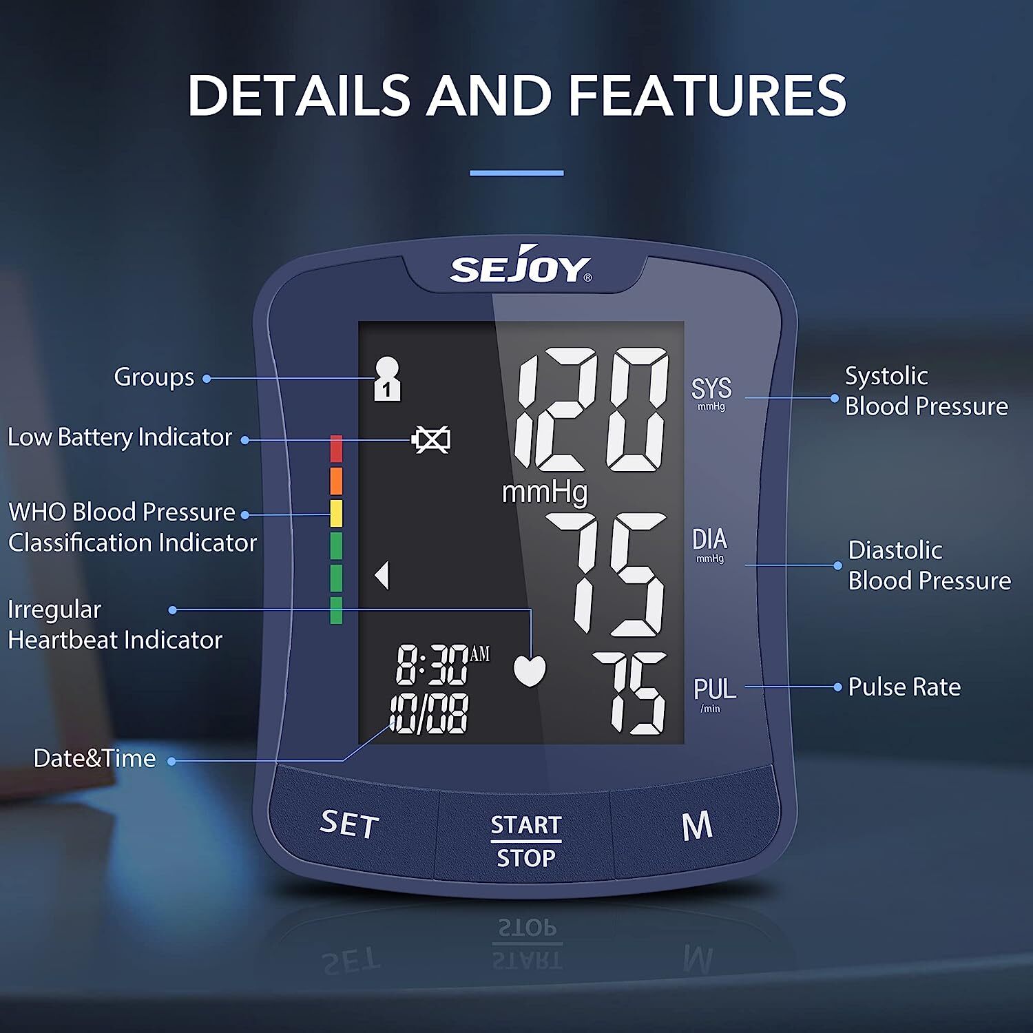 Digital Wrist Blood Pressure Monitor Automatic BP Machine Heart Rate ...