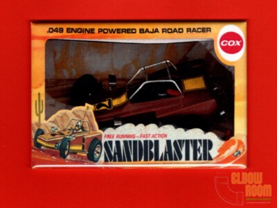 Cox Sandblaster vintage package art 2x3" fridge magnet .049 gas powered ...