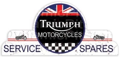 Triumph Motorcycle Shield Tin Metal Sign Mancave Garage Workshop ...