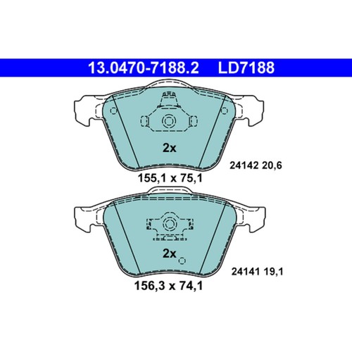New! Volvo ATE/Premium One Front Disc Brake Pad Set LD7188 31687101 | eBay