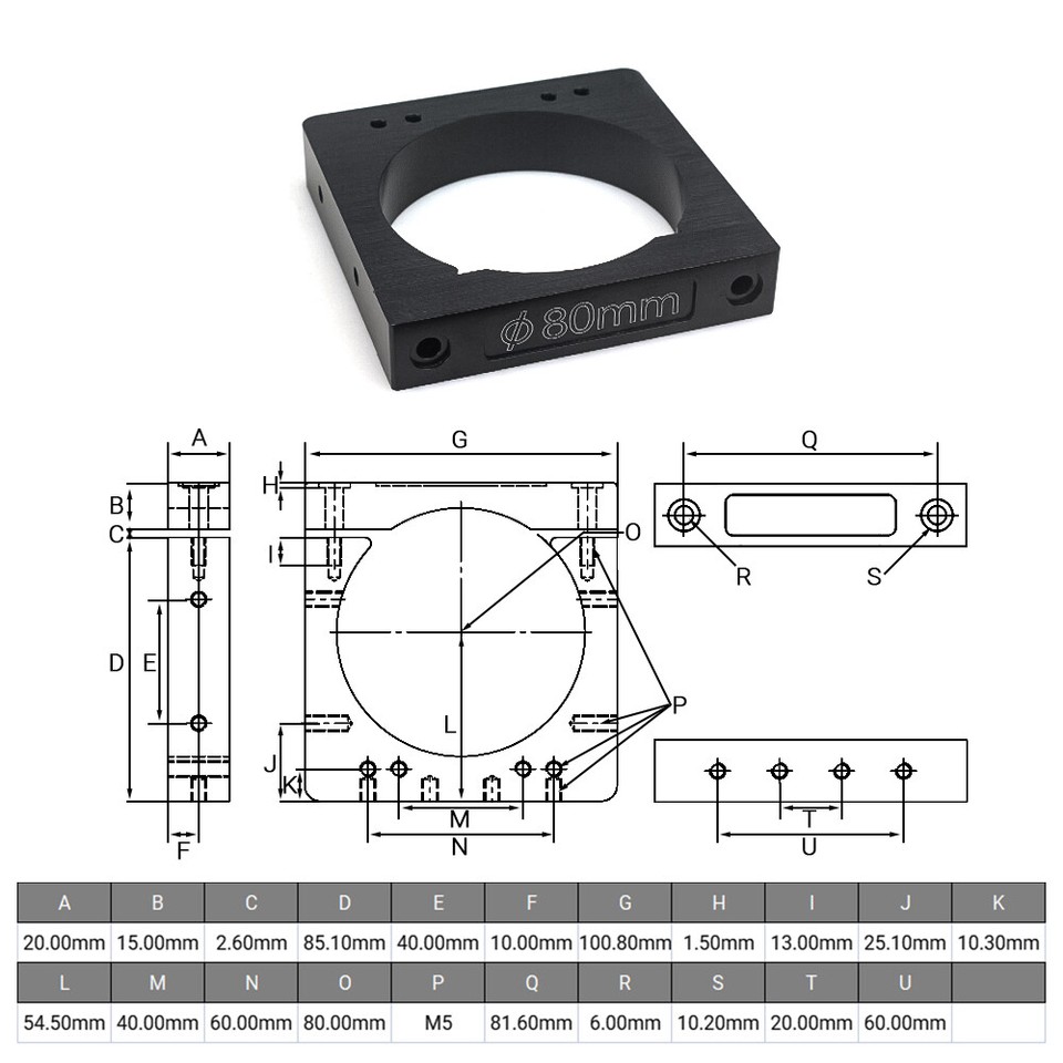 Router Spindle Mount Diameter 43mm/52mm/65mm/71mm/80mm Spindle Clamping ...