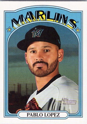 2021 Topps Heritage #385 Pablo Lopez Miami Marlins | eBay
