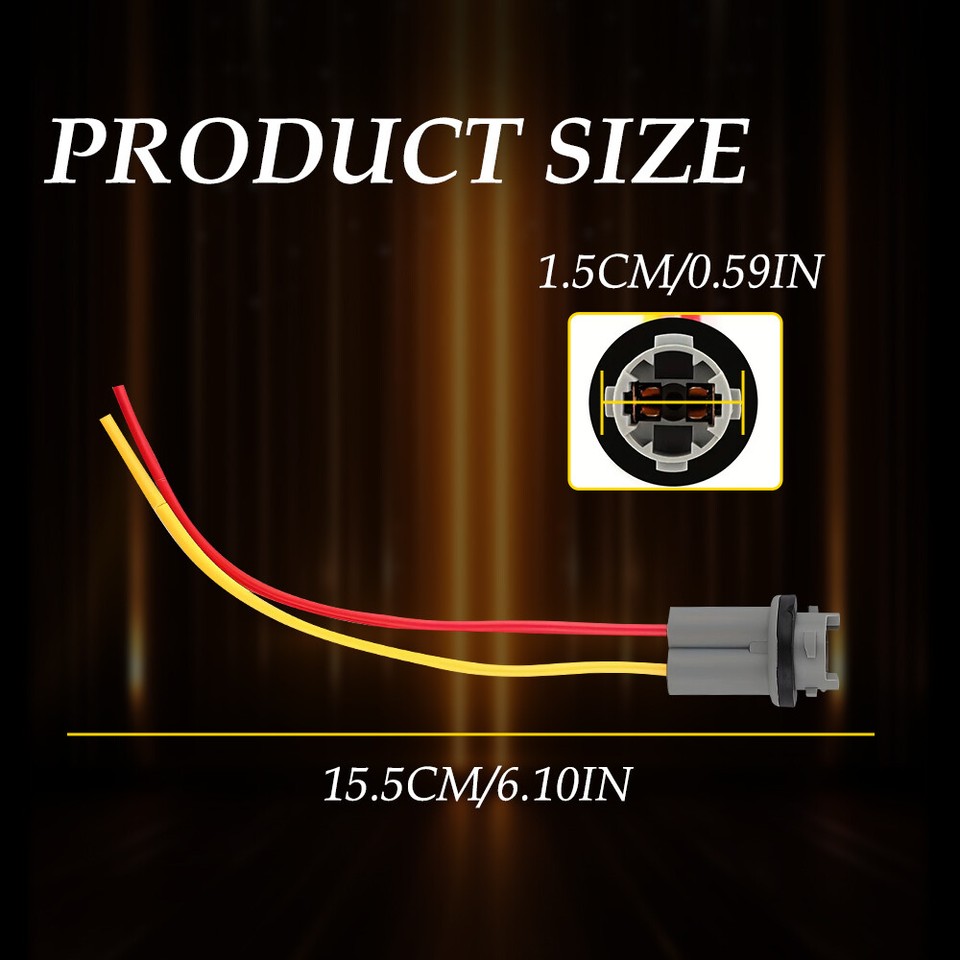 2PCS Car Truck T10 W5W 194 Bulbs Pigtail Wire Female Sockets Connector ...