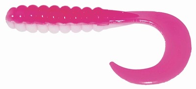 2" CURL Tail GRUB/Pink/White (10 Pack) | eBay