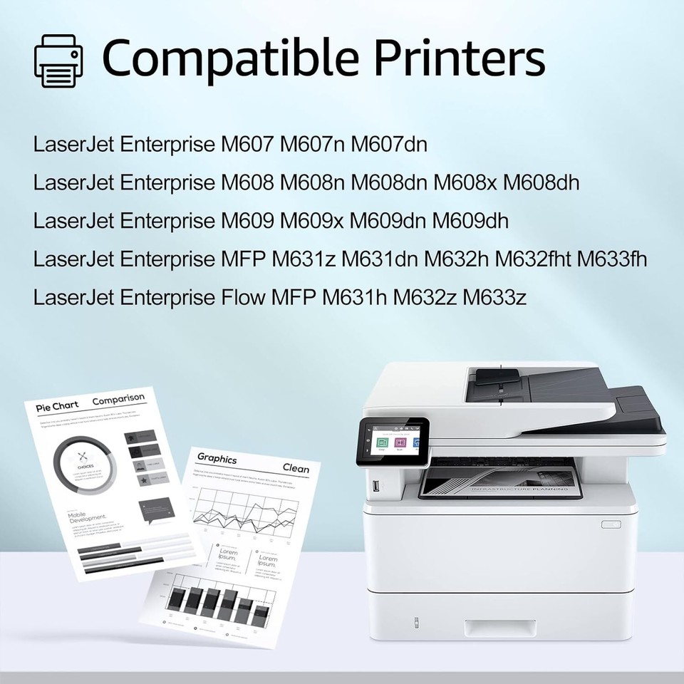 2PK 37A CF237A Toner Cartridge Compatible for HP LaserJet M607 M608 ...