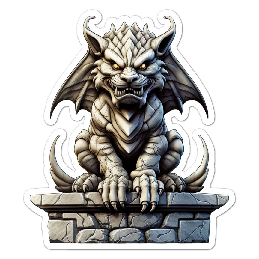 Stone Gargoyle Monster, Vinyl Decal Sticker, Indoor Outdoor, 3 Sizes ...