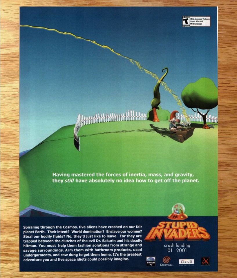 Stupid Invaders Ubisoft - 2 Page Video Game Print Ad Poster Promo Art ...
