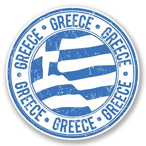 2 x 10cm Greece Vinyl Sticker iPad Laptop Flag Luggage Travel Car Bike ...