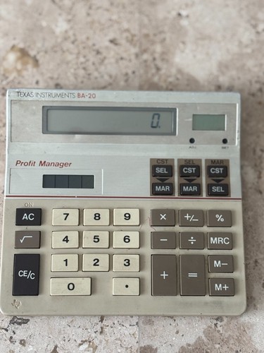 Vintage 1990 Texas Instruments BA-20 Calculator Profit Manager Works ...