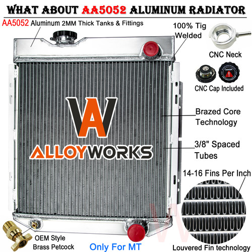 3 Row Aluminum Radiator For 1965-66 Ford Mustang/1960-1965 64 Falcon ...