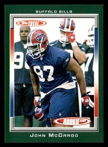 John McCargo 2006 Topps Total Green Rookie Card #545 Buffalo Bills | eBay