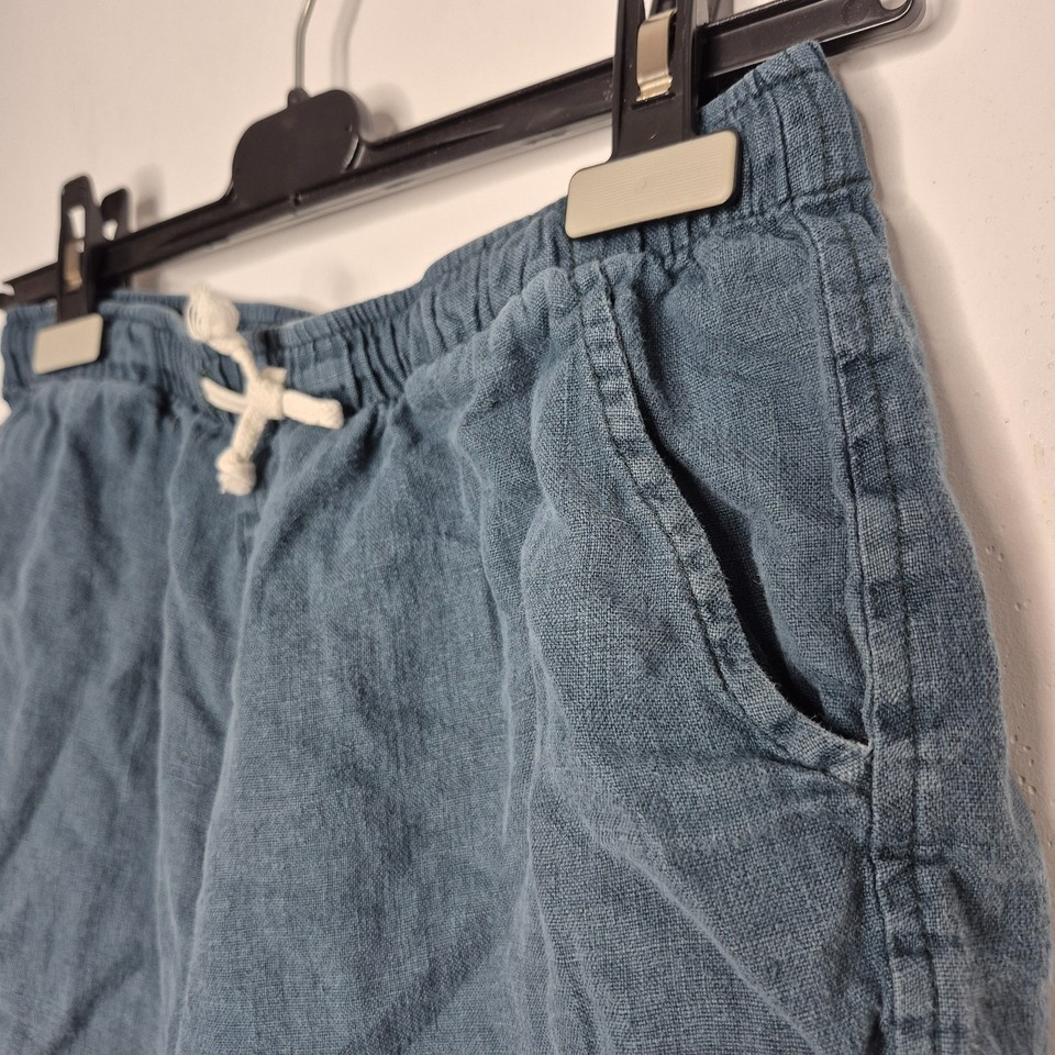 Alex Crane 100% Linen Bo shorts Men’s Small Blue Side Pockets ...